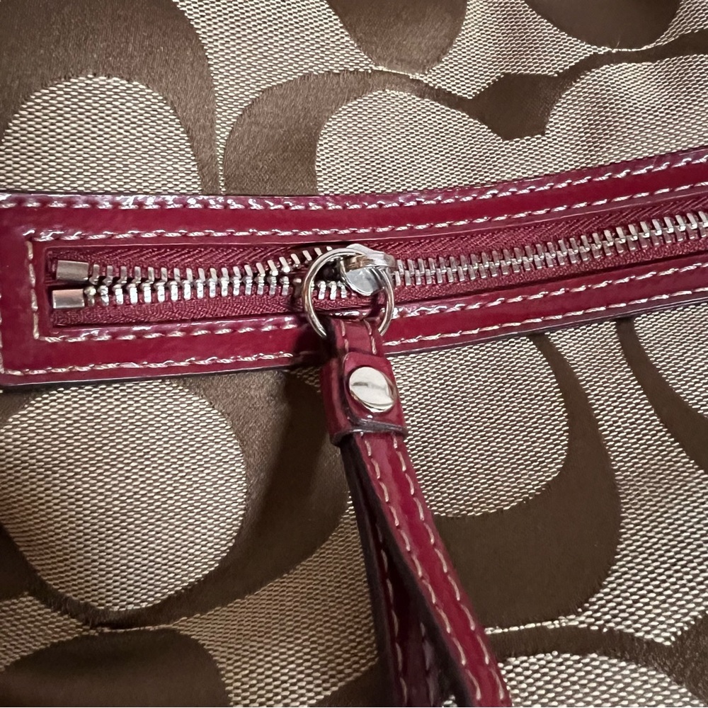 Coach Signature Red Stripe Crossbody Bag - Gem